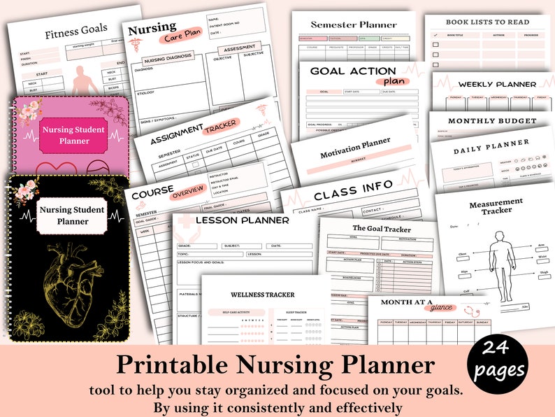 Nursing School Planner Printable ,nurse Notebook , Nursing Student ...