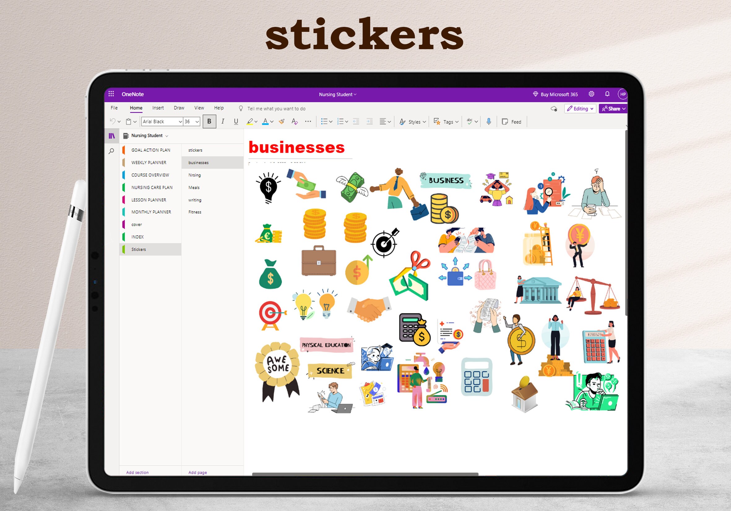 Nursing Digital Planner Onenote | Undated Nursing School Planner ...