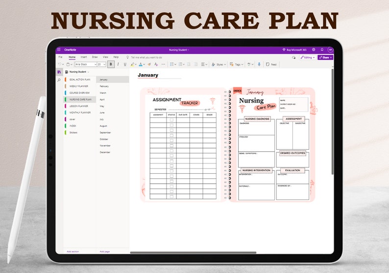 Nursing Digital Planner Onenote | Undated Nursing School Planner ...