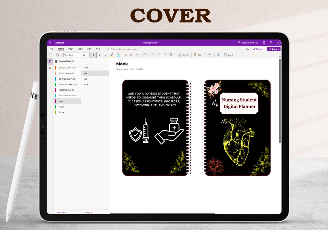 Nursing Digital Planner Onenote Undated Nursing School Planner Onenote ...