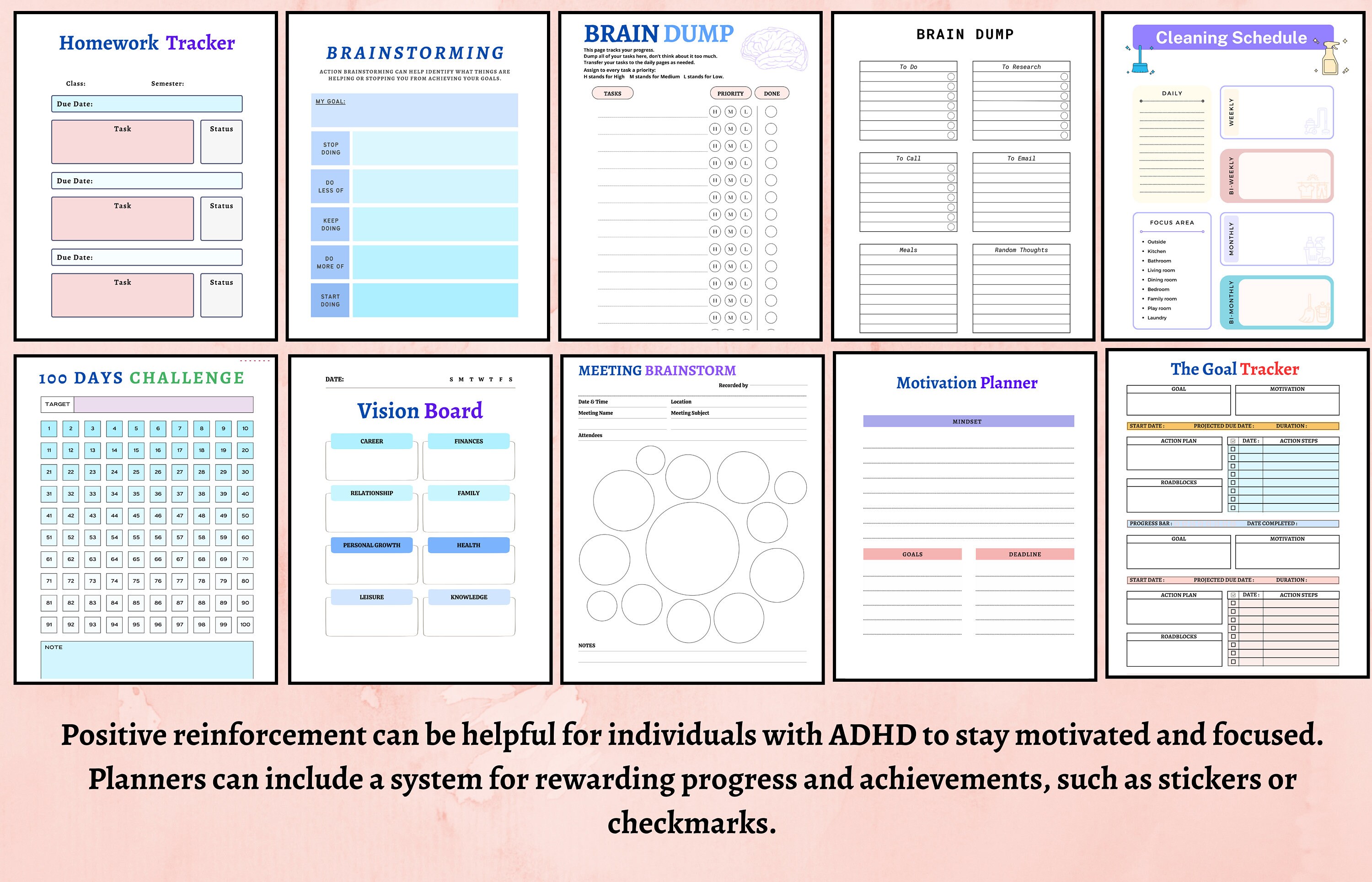Adhd Planner Printable Productivity Planner Printable , Daily Planner ...