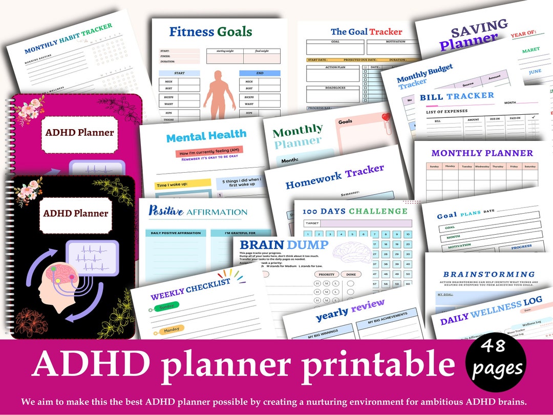 Adhd Planner Printable Productivity Planner Printable , Daily Planner ...