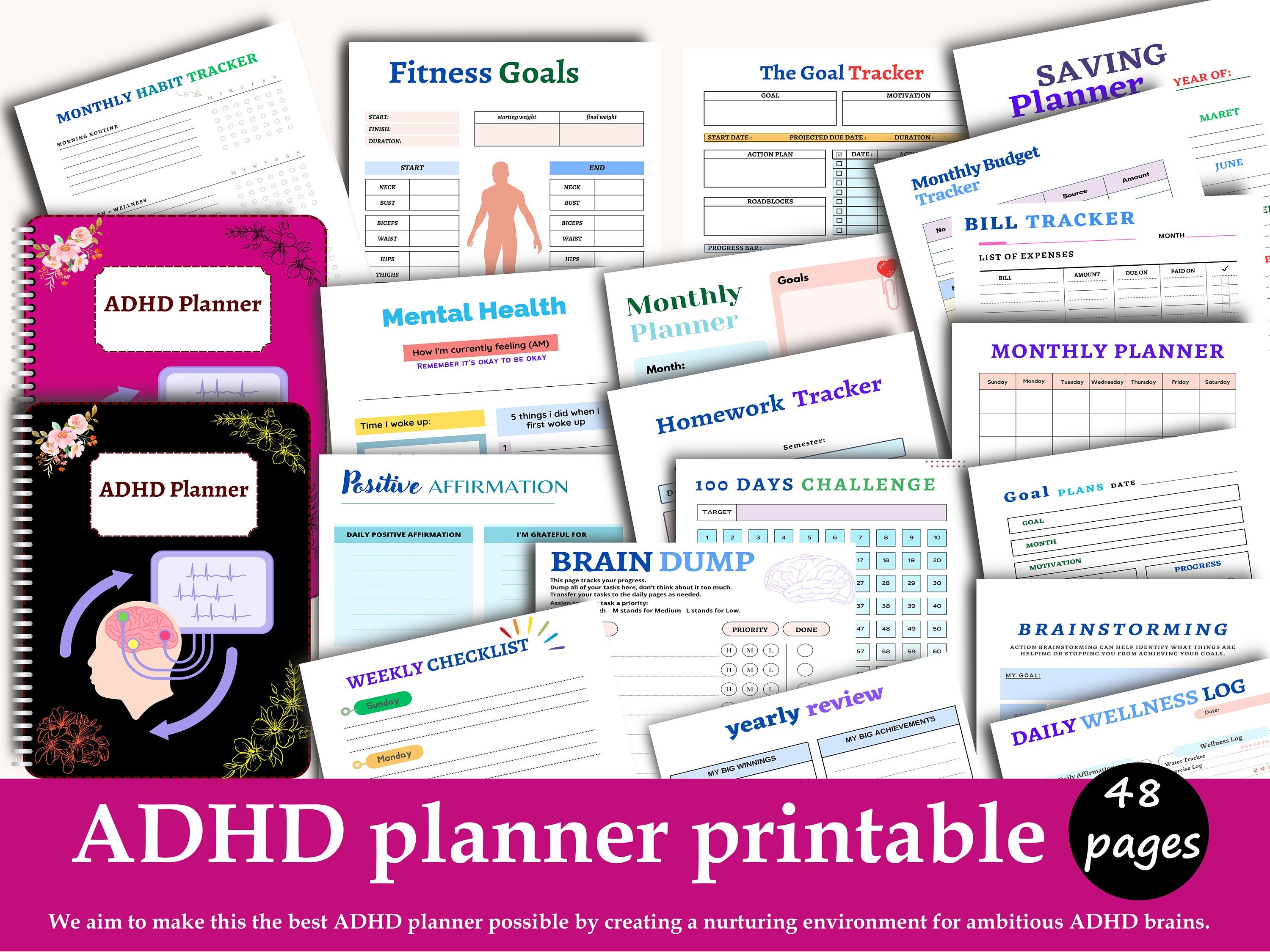 Adhd Planner Printable Productivity Planner Printable , Daily Planner ...