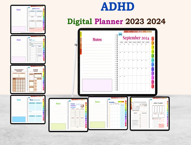 Adhd Digital Planner Goodnotes 2023 2024 , Adhd Goodnotes, Android ...