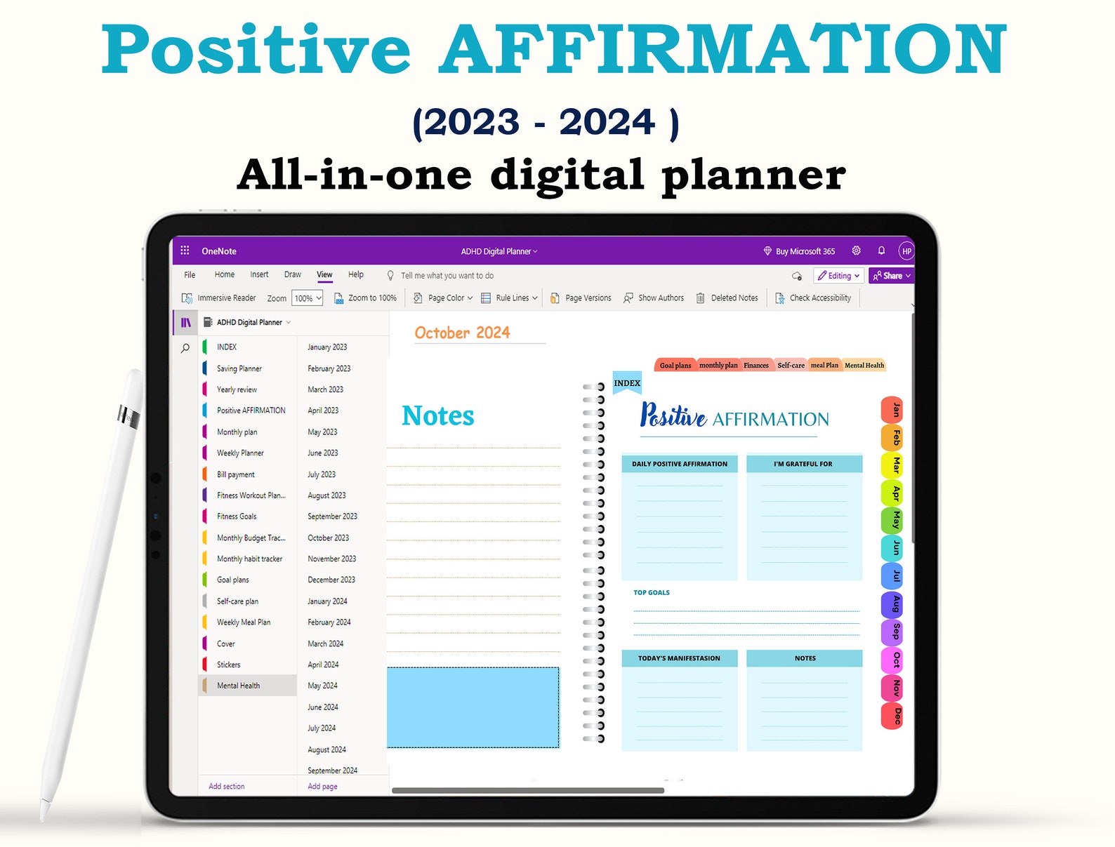 Onenote Digital Planner 2023-2024 – Stickers, Templates (digital ...