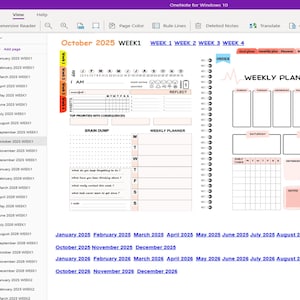 Onenote Digital Planner 2025- 2026, Hyperlinked Onenote Planner ...