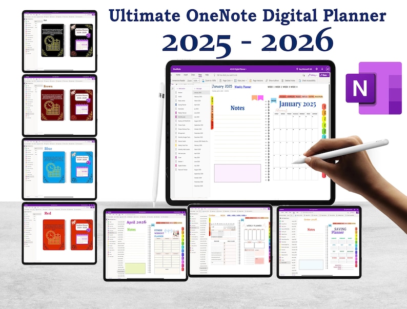Onenoteadhd Digital Planner 2025- 2026, Hyperlinked Onenote Planner ...
