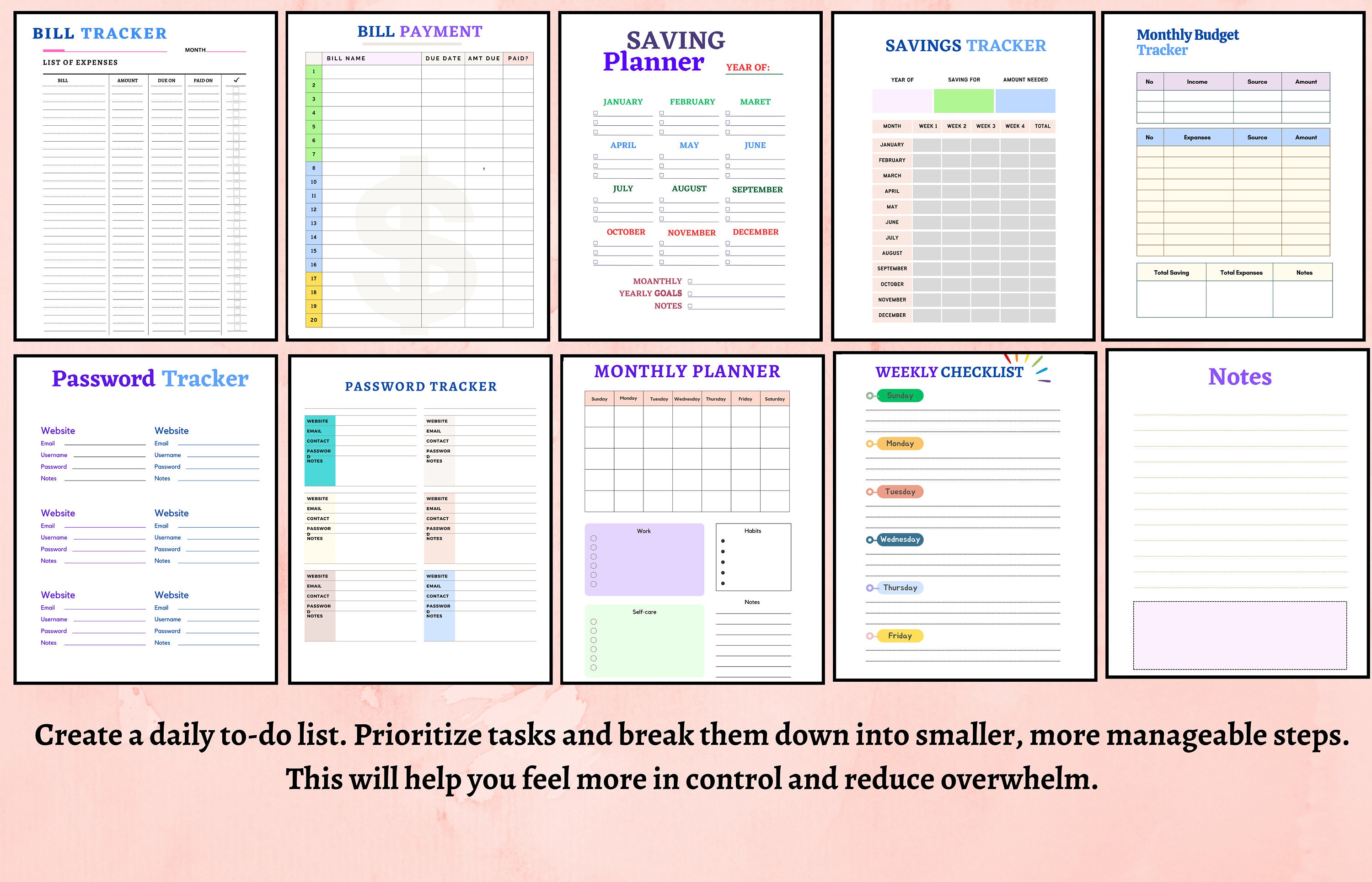Anxiety Planner Printable , Mental Health, Self-care Planner, Coping ...