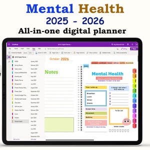 Onenote Digital Planner 2025- 2026, Hyperlinked Onenote Planner ...