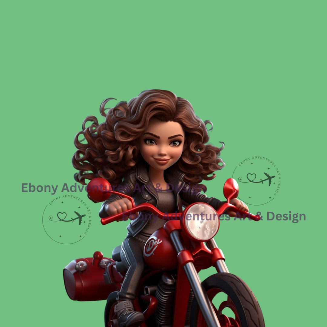 Motorcycle Girl Clipart: Biker Bombshell PNG (digital Download ...