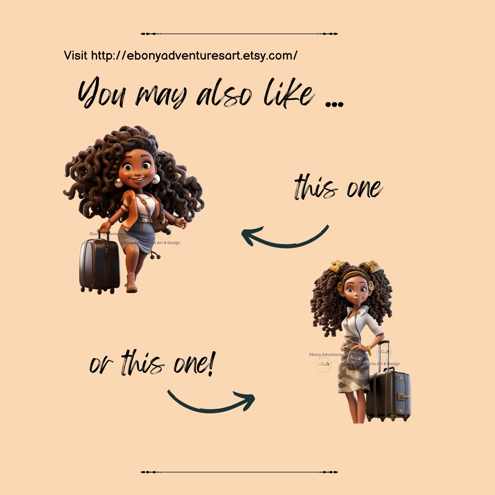 Black Girl Travel Clipart: Jetsetter Cartoon Woman PNG (digital ...