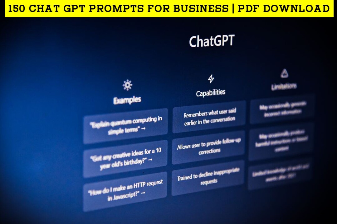 150 Chat GPT Prompts for Business - Etsy
