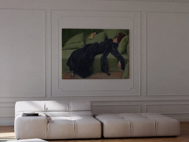 Decadent Young Woman After the Dance by Roman Casas 1899 Antique Famous ...