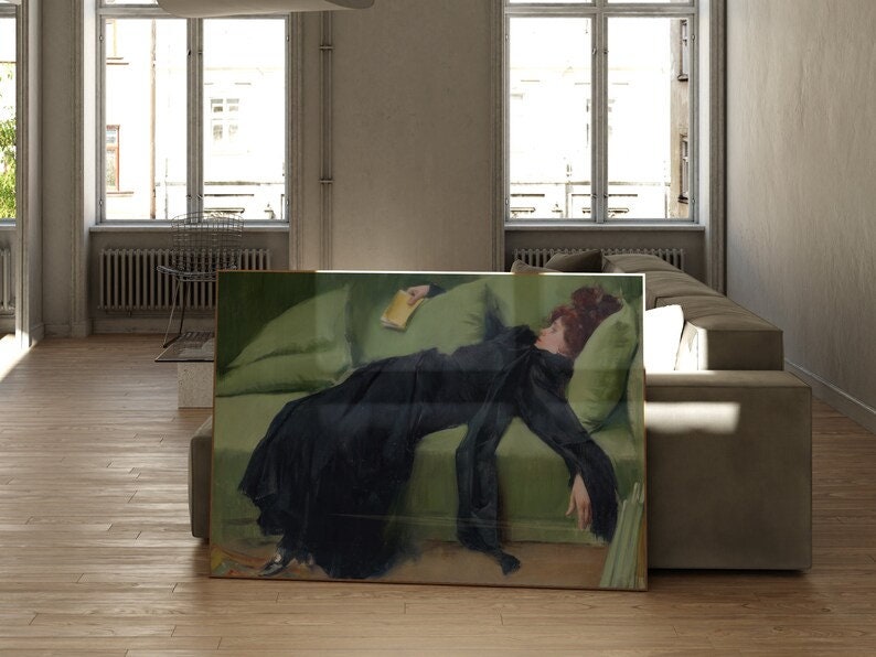 Decadent Young Woman After the Dance by Roman Casas 1899 Antique Famous ...