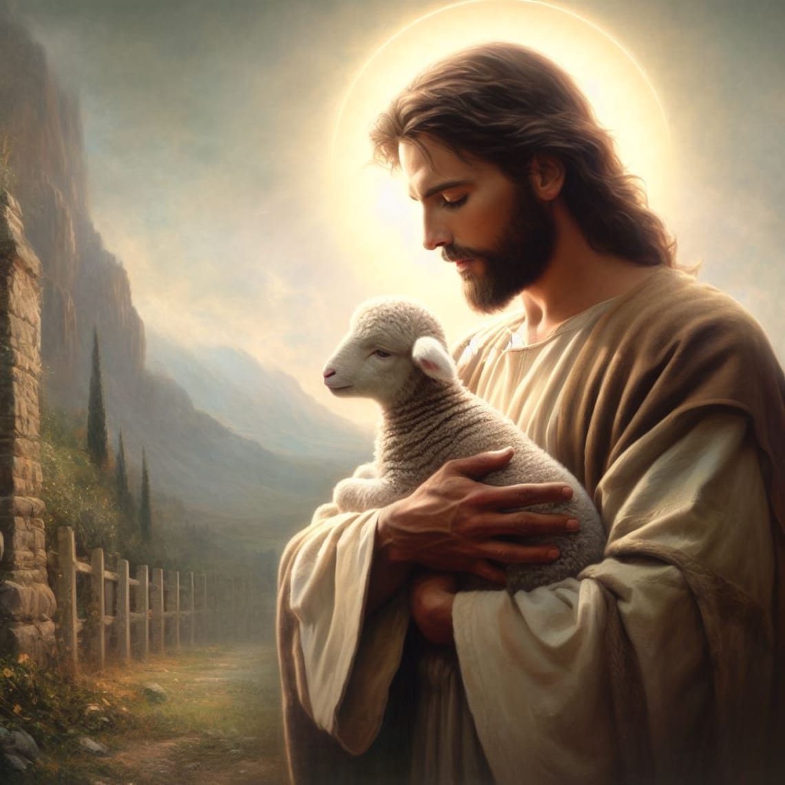 Jesus Christ Saving the Lamb Artwork JPGPNG, 300 Dpi,2660x3550px Ready ...
