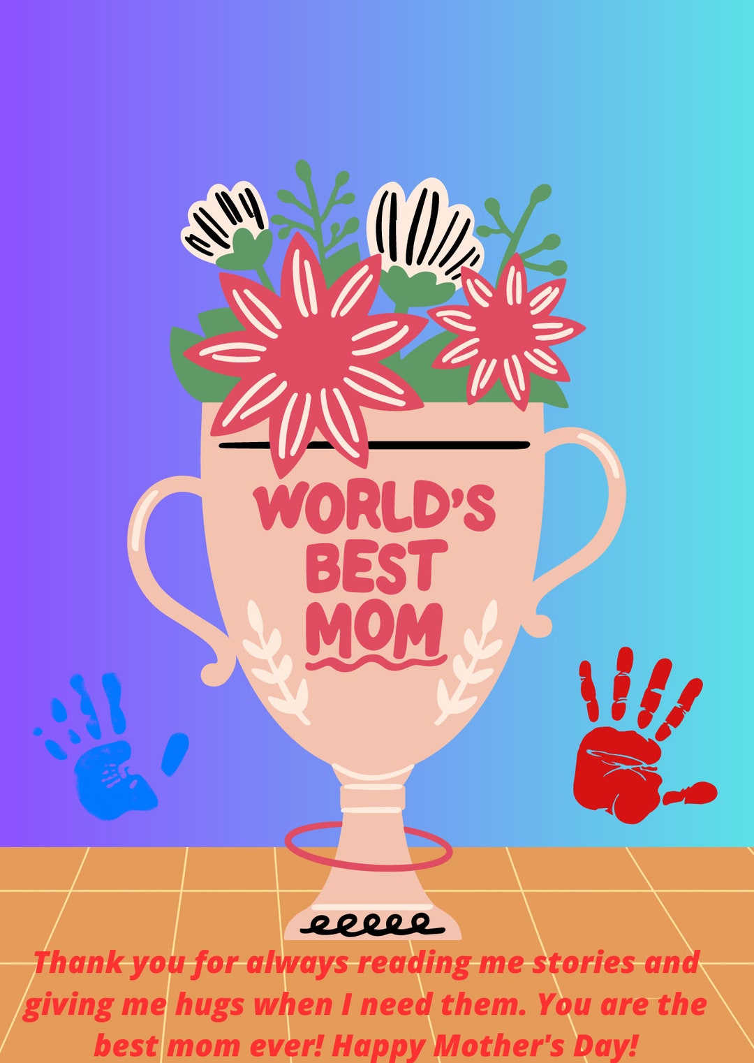 Worlds Best Mom Trophy Card Award Winning Mummy Mothers Day Very High ...