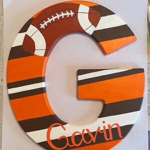 Sports Themed Wood Letters, Personalized, Hand-painted. Football ...