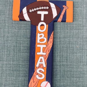 Sports Themed Wood Letters, Personalized, Hand-painted. Football ...
