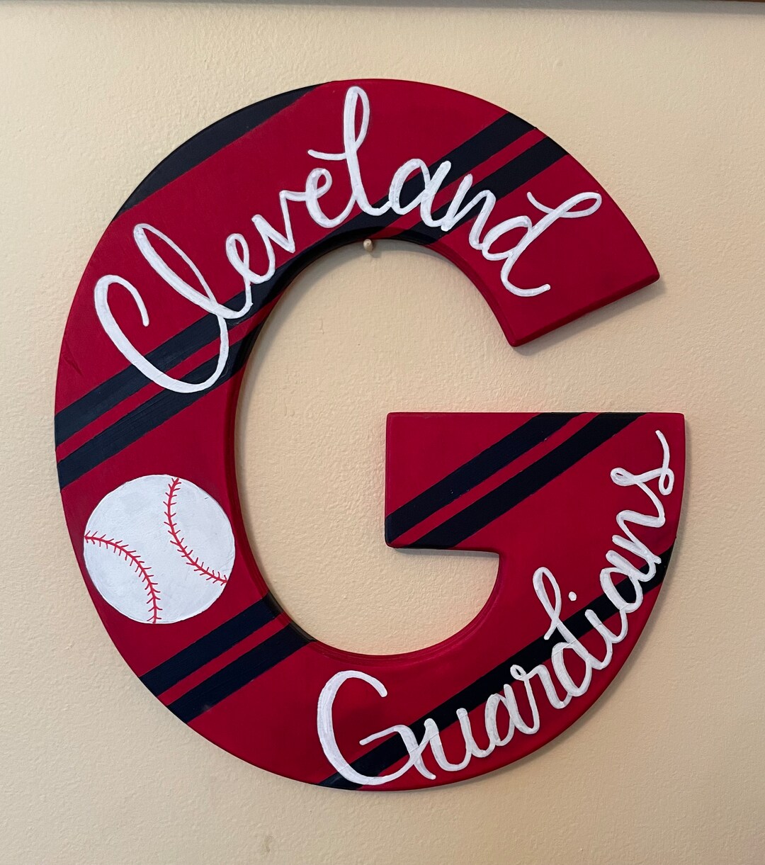 Cleveland Guardians Wood Letter G: Hand-painted Baseball Decor - Etsy