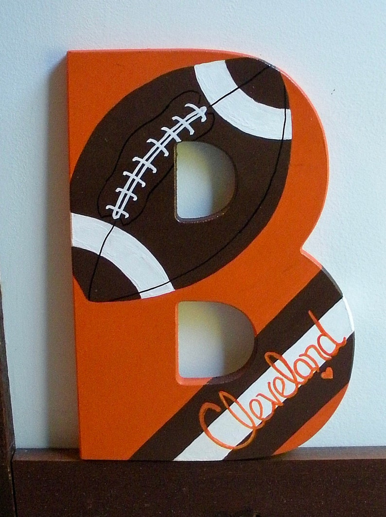 Sports Themed Wood Letters, Personalized, Hand-painted. Football ...
