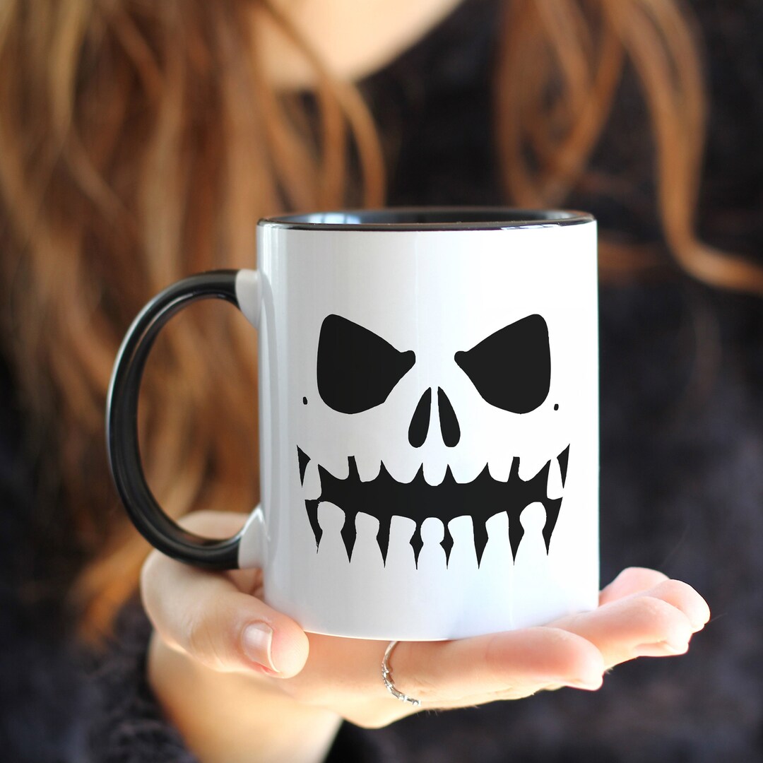 Skeleton Face Coffee Mug the Funny Creepy Weird Scary Cute Horror ...