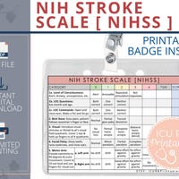 NIH Stroke Scale Assessment Form [ NIHSS ] | Printable PDF Download - Etsy