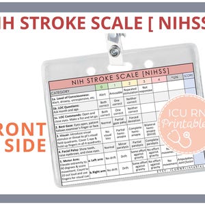 NIH Stroke Scale [ NIHSS ] Badge Insert | Printable PDF Download - Etsy