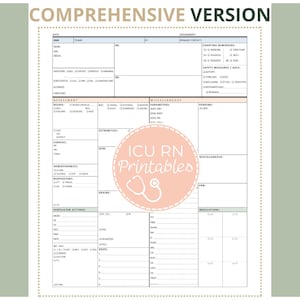 ICU Nurse Brain Report Sheet | Printable PDF Download - Etsy