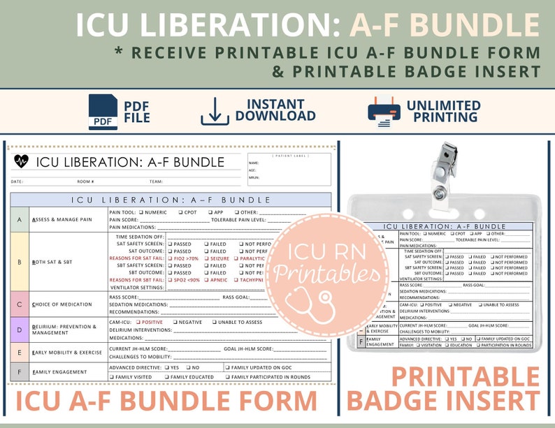 ICU Liberation A-F Bundle Printable PDF Download - Etsy