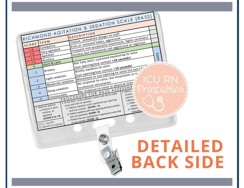 GCS & RASS [glasgow Coma Scale / Richmond Agitation Sedation Scale ...