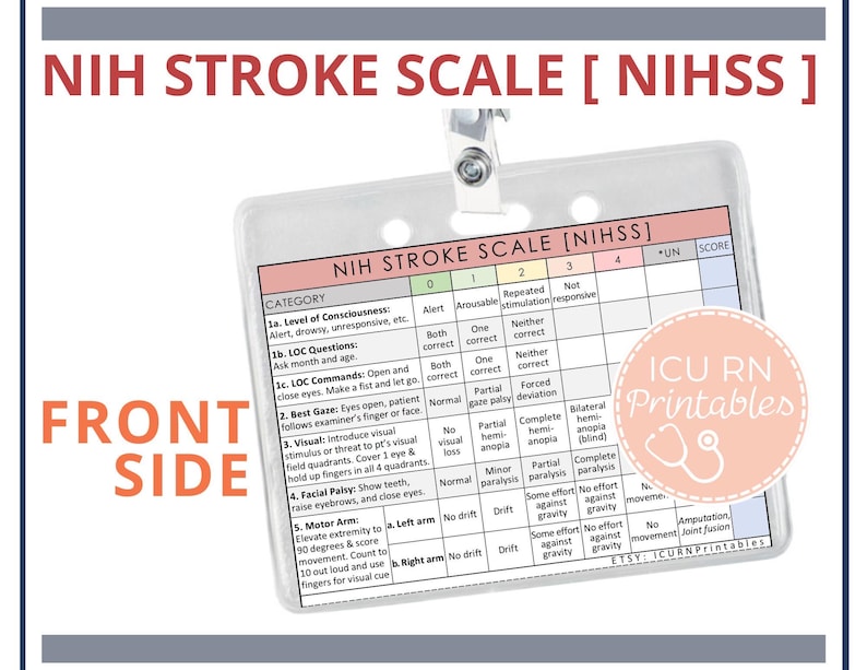 Stroke Badge Insert Bundle: Recognizing a Stroke & NIH Stroke Scale ...