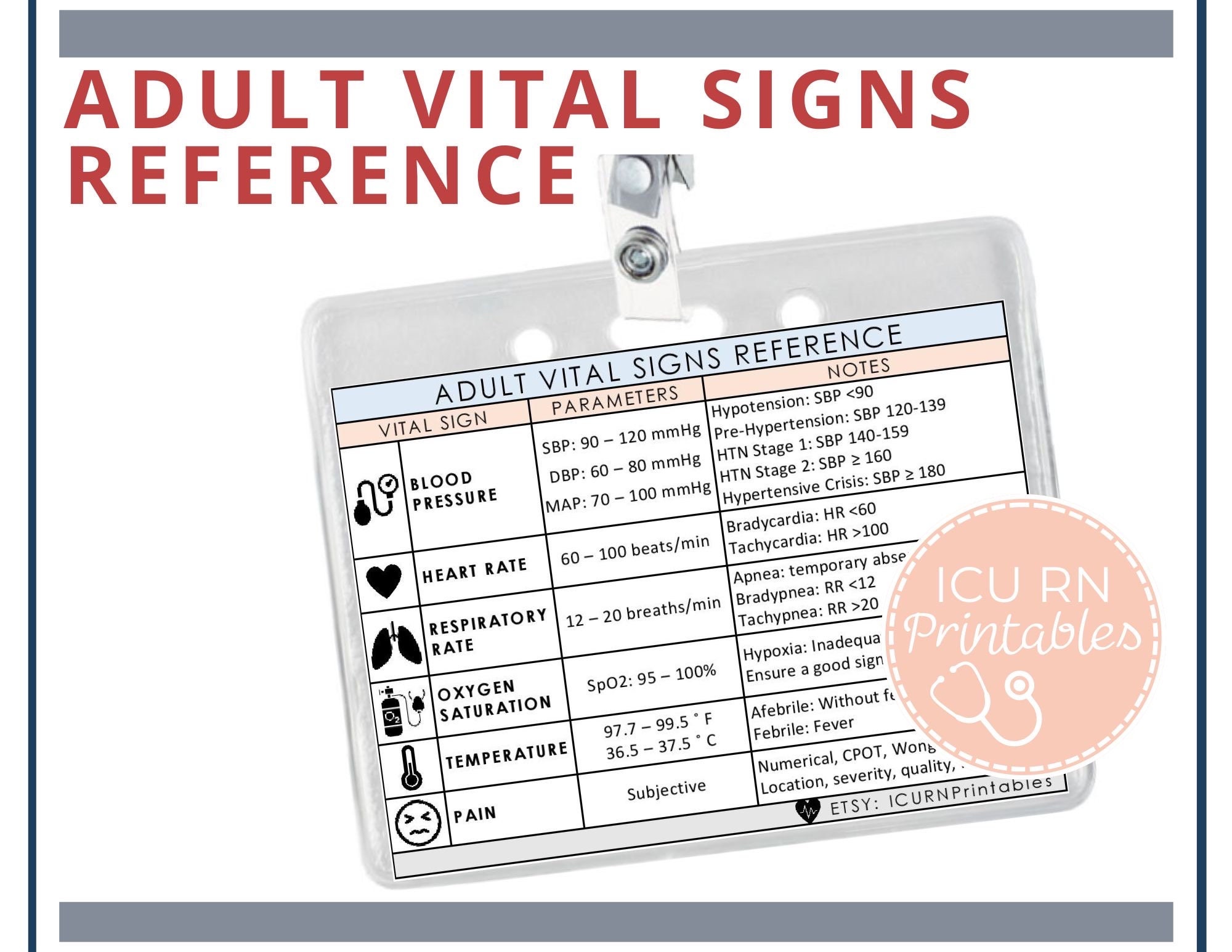 New Nurse Bundle: Adult Head to Toe Systems Assessment & Adult Vital ...