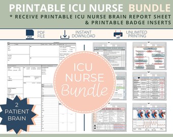 ICU Nurse Brain Report Sheet Printable PDF Download - Etsy