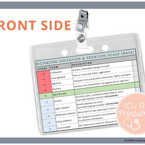 Richmond Agitation & Sedation Scale [RASS] Badge Insert | Printable PDF ...