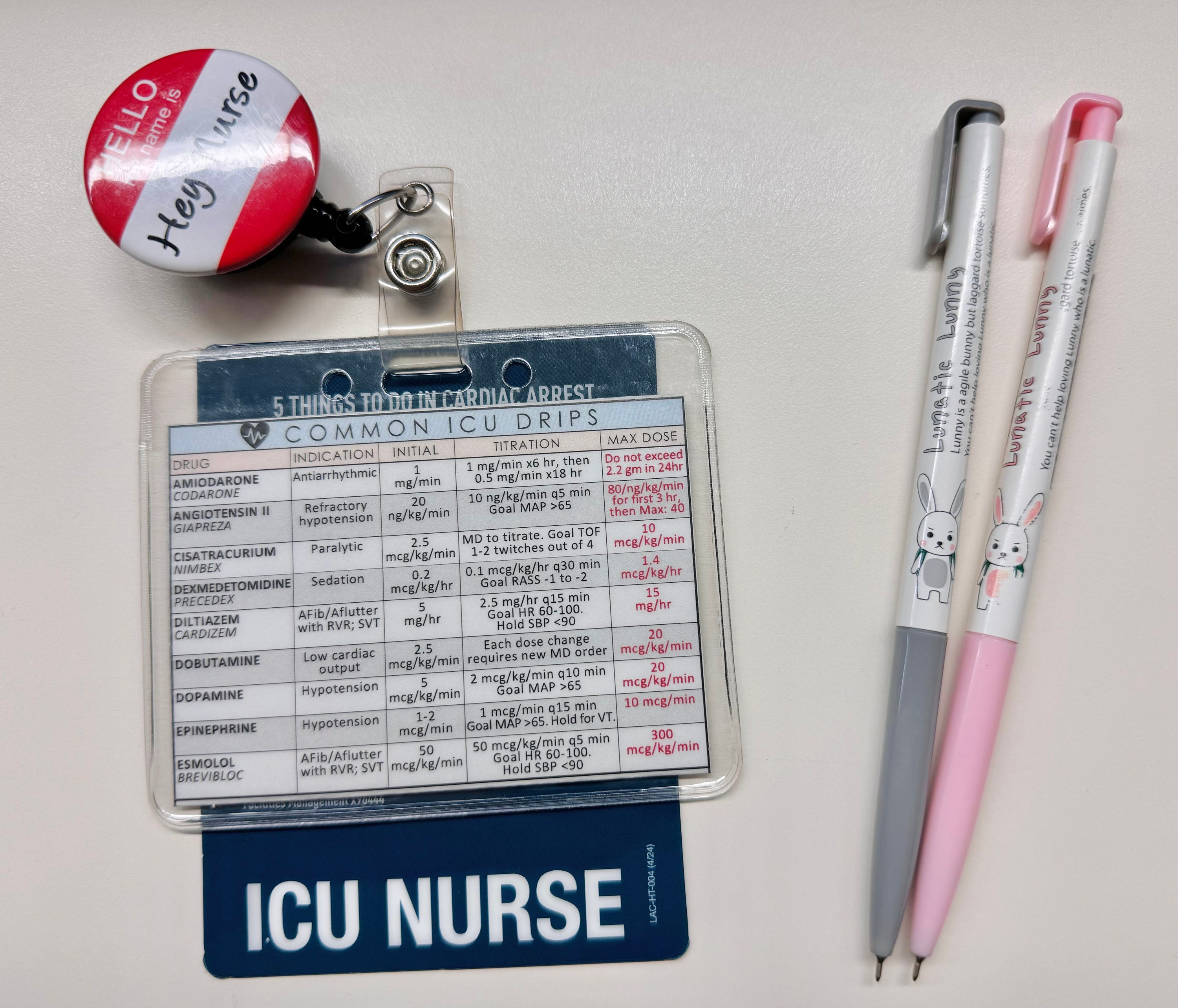 Common ICU Drips Badge Insert | Printable PDF Download - Etsy
