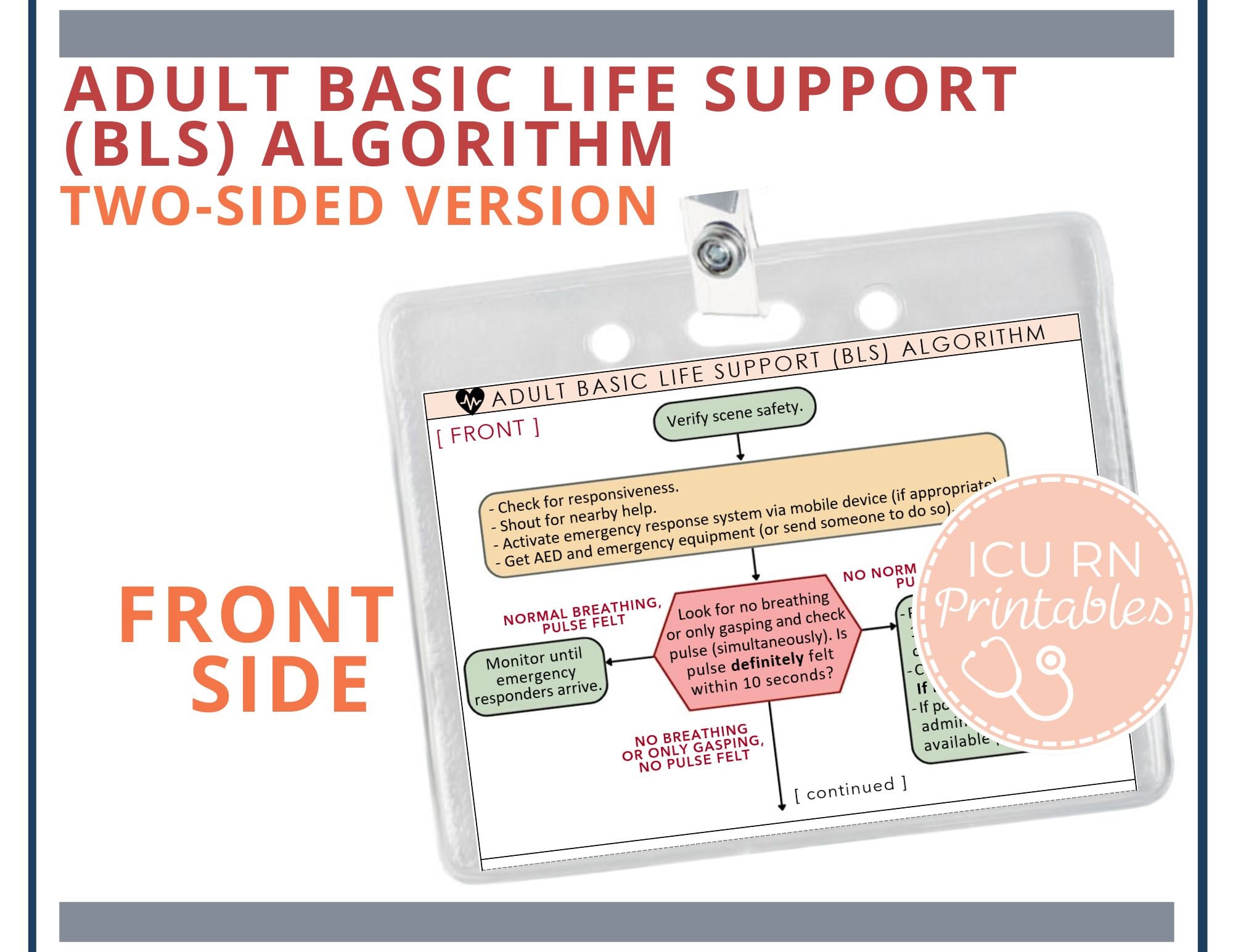 BLS & ACLS Algorithm Bundle Printable PDF Download - Etsy