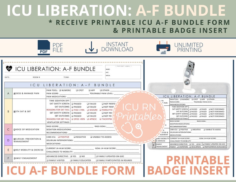 ICU Liberation A-F Bundle | Printable PDF Download - Etsy