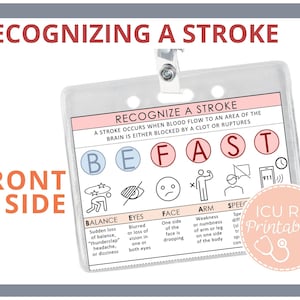 Stroke Badge Insert Bundle: Recognizing a Stroke & NIH Stroke Scale ...