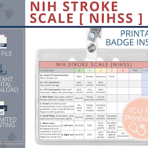 NIH Stroke Scale NIHSS Printable PDF Download - Etsy