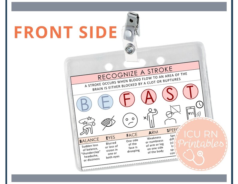 Recognizing a Stroke | Printable PDF Download - Etsy