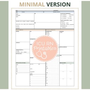 ICU Nurse Brain Report Sheet | Printable PDF Download - Etsy