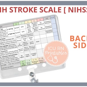 Stroke Badge Insert Bundle: Recognizing a Stroke & NIH Stroke Scale ...