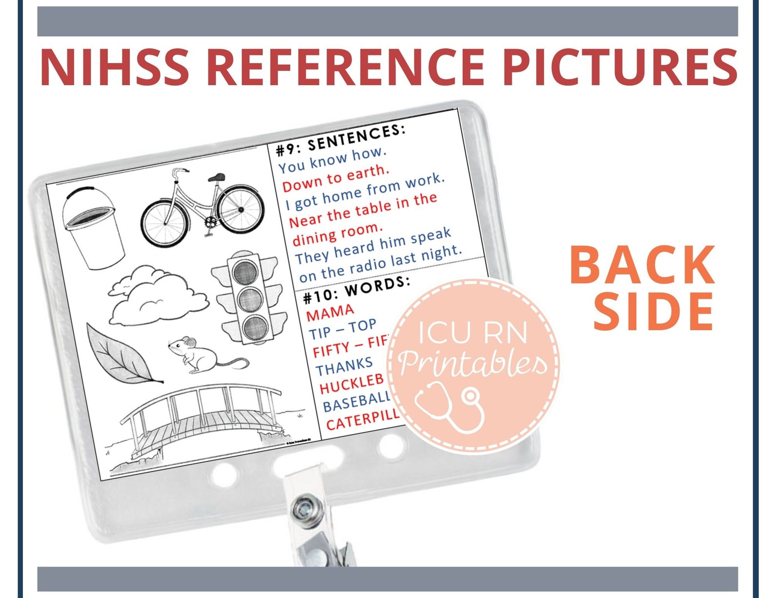 Stroke Badge Insert Bundle: Recognizing a Stroke & NIH Stroke Scale ...