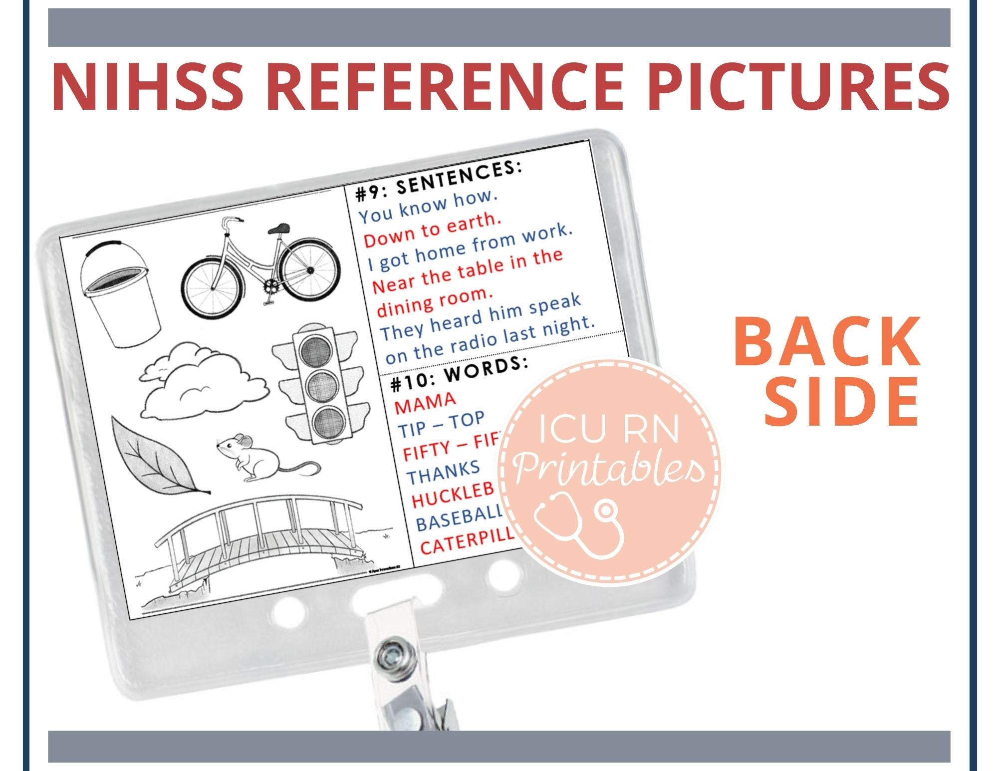 Stroke Badge Insert Bundle: Recognizing a Stroke & NIH Stroke Scale ...