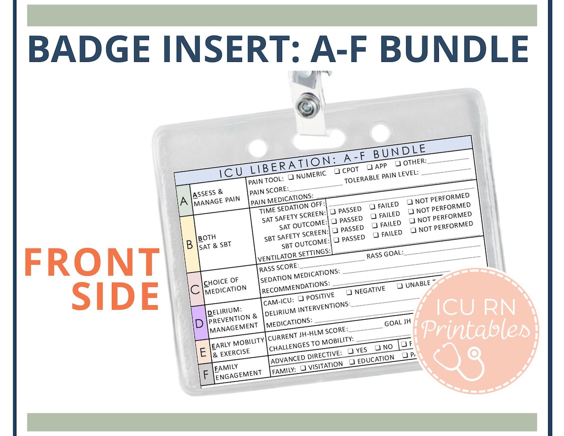 ICU Liberation A-F Bundle Printable PDF Download - Etsy