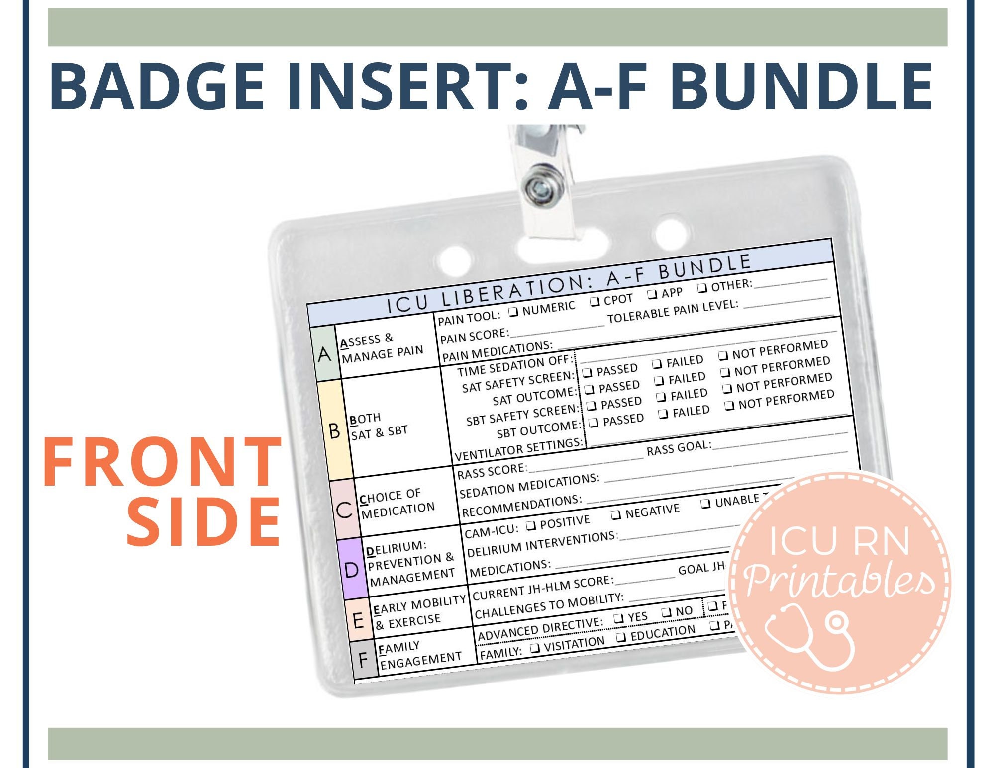 ICU Liberation A-F Bundle Printable PDF Download - Etsy