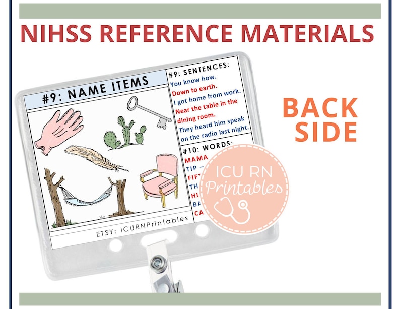 NIH Stroke Scale Bundle: NIHSS Assessment Form and Badge Insert ...