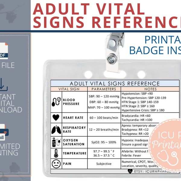 Vital Signs Template - Etsy