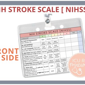 Stroke Badge Insert Bundle: Recognizing a Stroke & NIH Stroke Scale ...