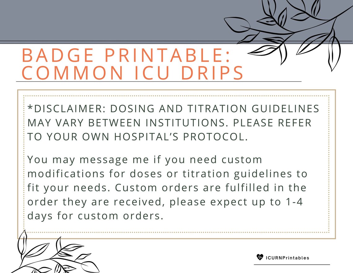 ICU Nurse Badge Insert Bundle Printable PDF Download - Etsy